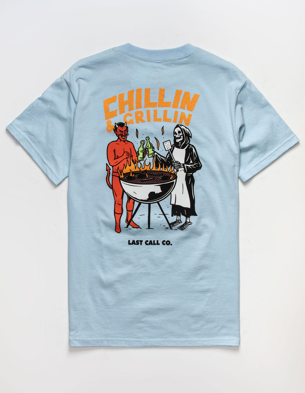 LAST CALL CO. Chill & Grill Mens T-Shirt - LIGHT BLUE | Tillys