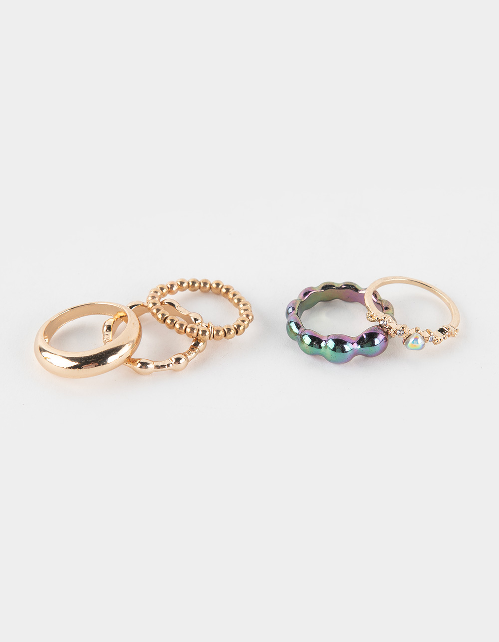 FULL TILT 5 Piece Bubble Ring Set - GOLD | Tillys
