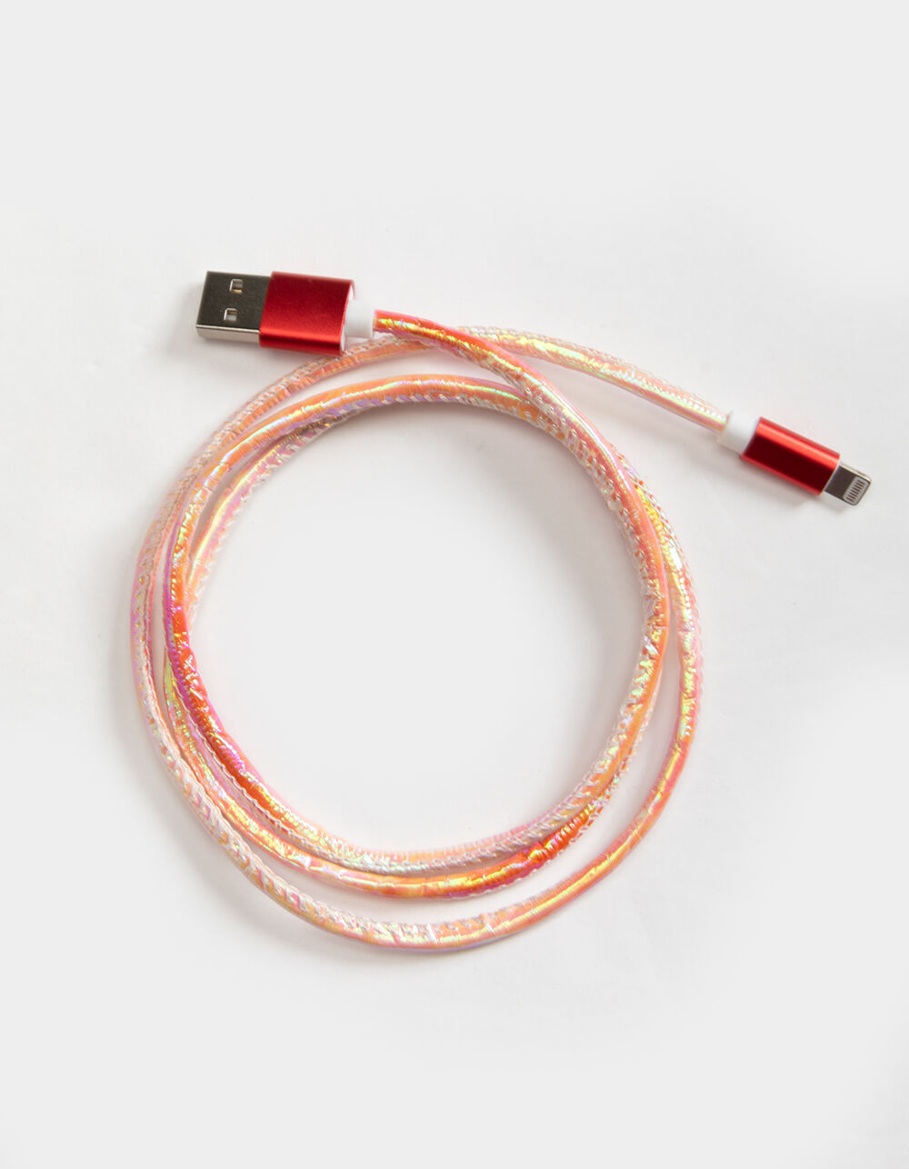URBAN SOUL 3 Foot Tie Dye Glitter Charging Cable - BURGUNDY COMBO | Tillys