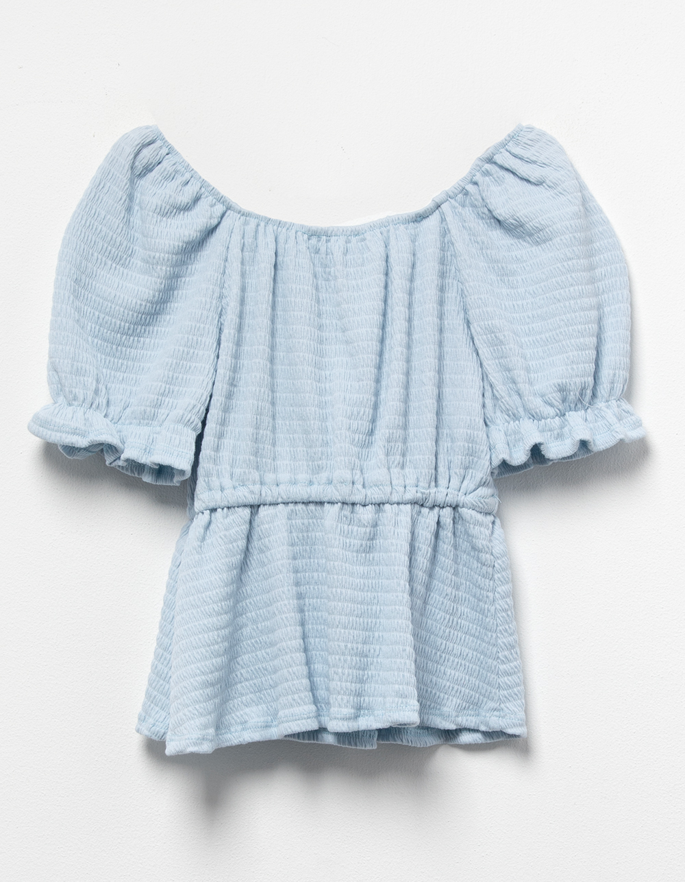 HAYDEN Texture Cinch Girls Babydoll Top - LIGHT BLUE | Tillys