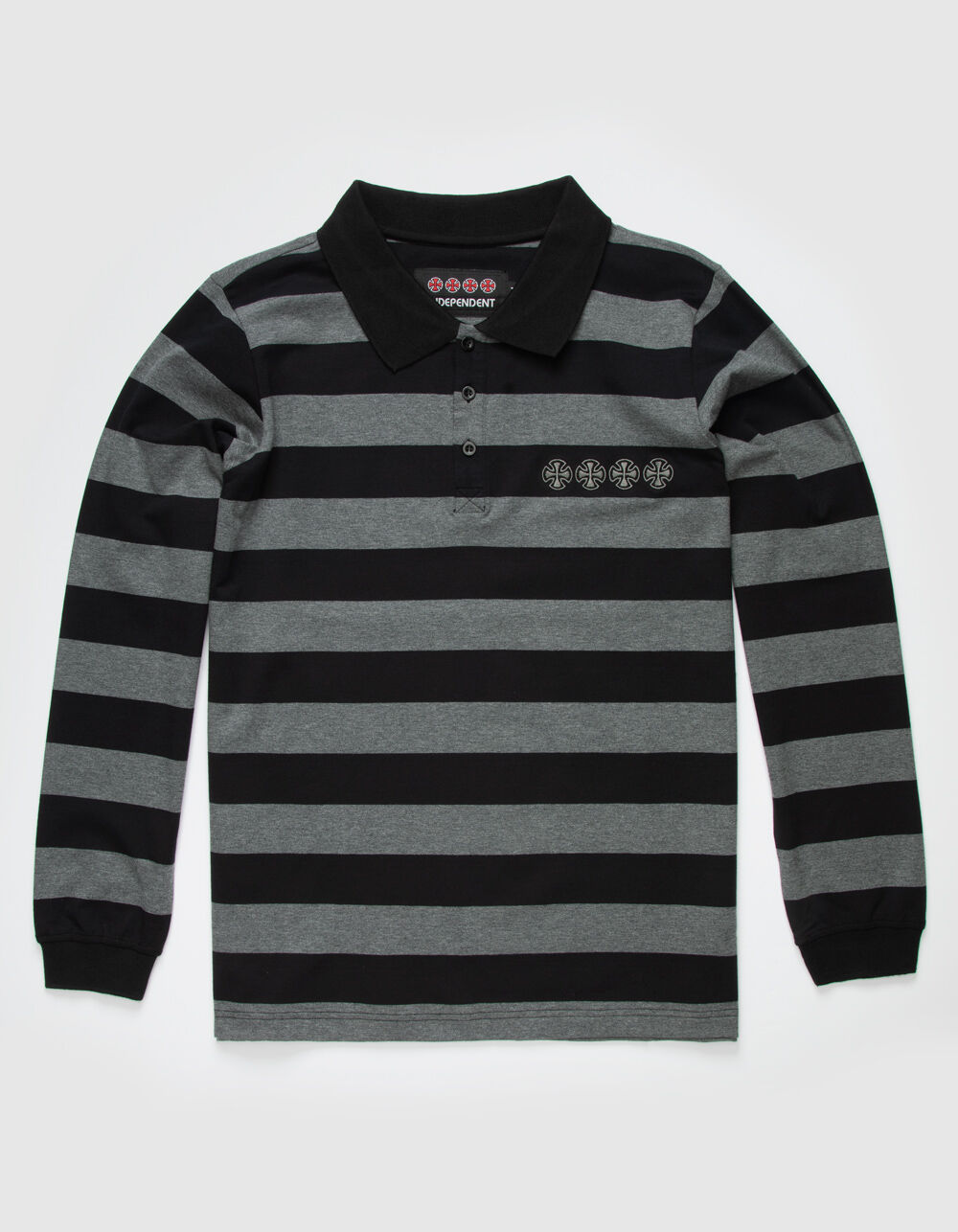 INDEPENDENT Chain Cross Mens Polo Shirt - BLACK/GRAY | Tillys