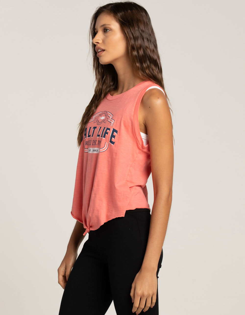 SALT LIFE Reel Living Womens Muscle Tank Top - MAUVE | Tillys