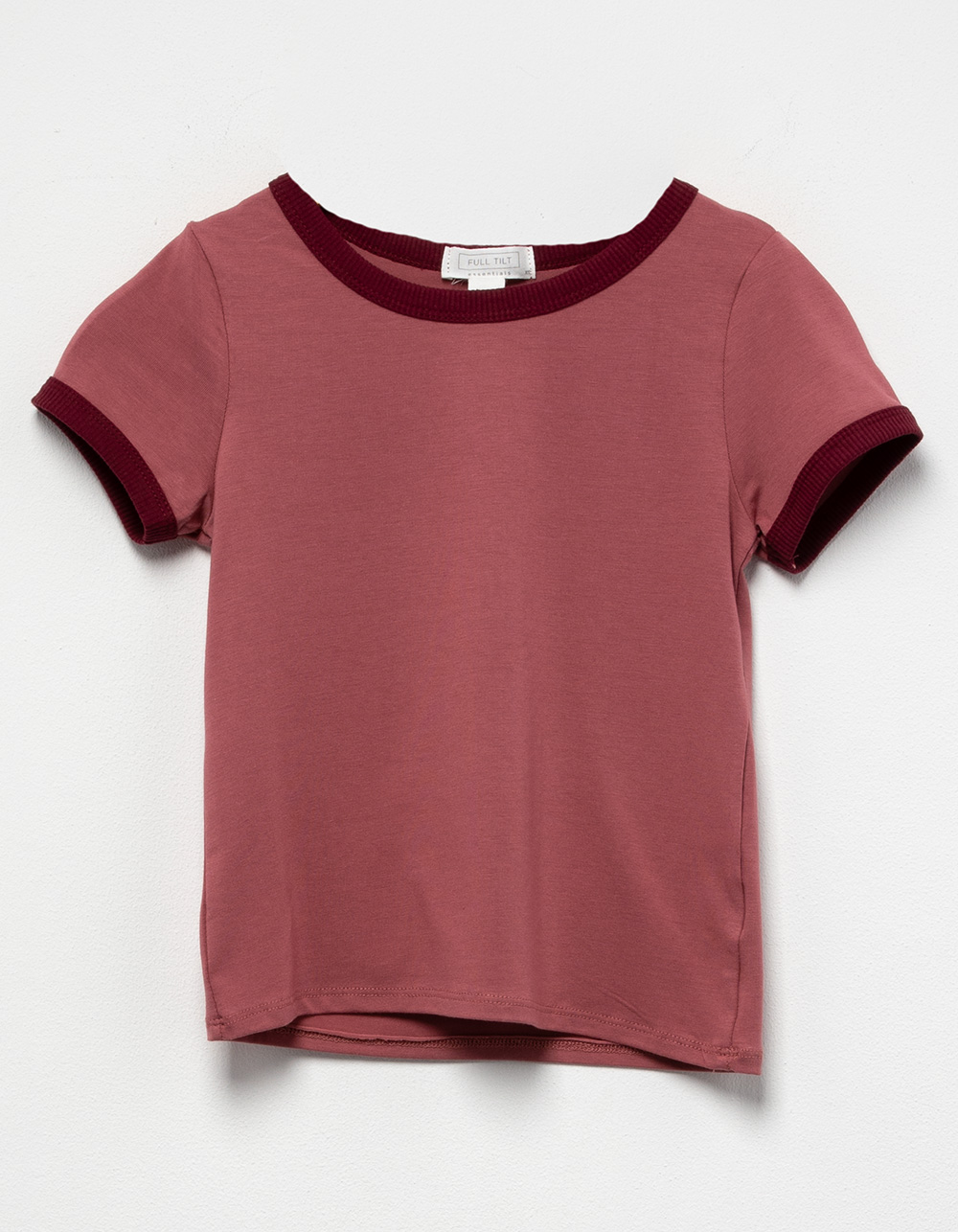 FULL TILT Essentials Girls Ringer Tee - PINK COMBO | Tillys