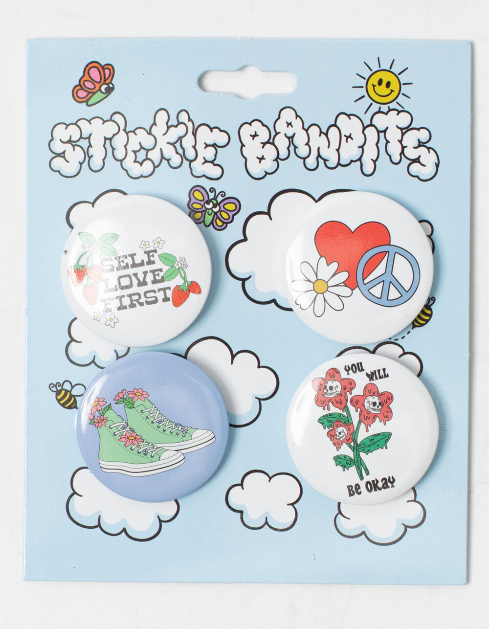 STICKIE BANDITS 4 Pack Self Love Pin Set - MULTI | Tillys