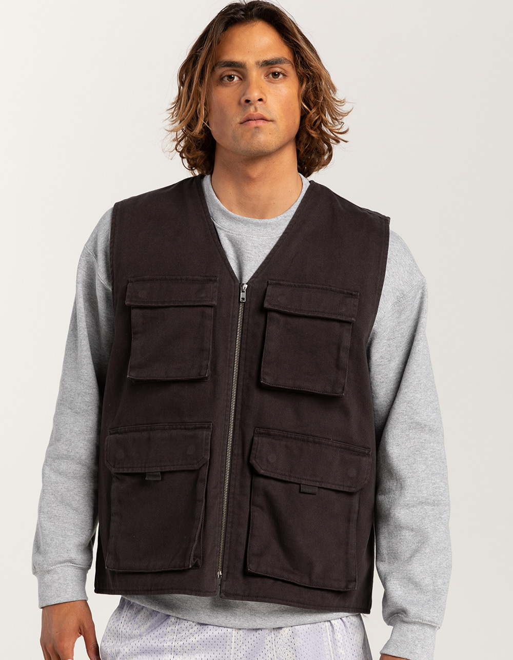 RSQ Mens Twill Cargo Vest - BLACK | Tillys