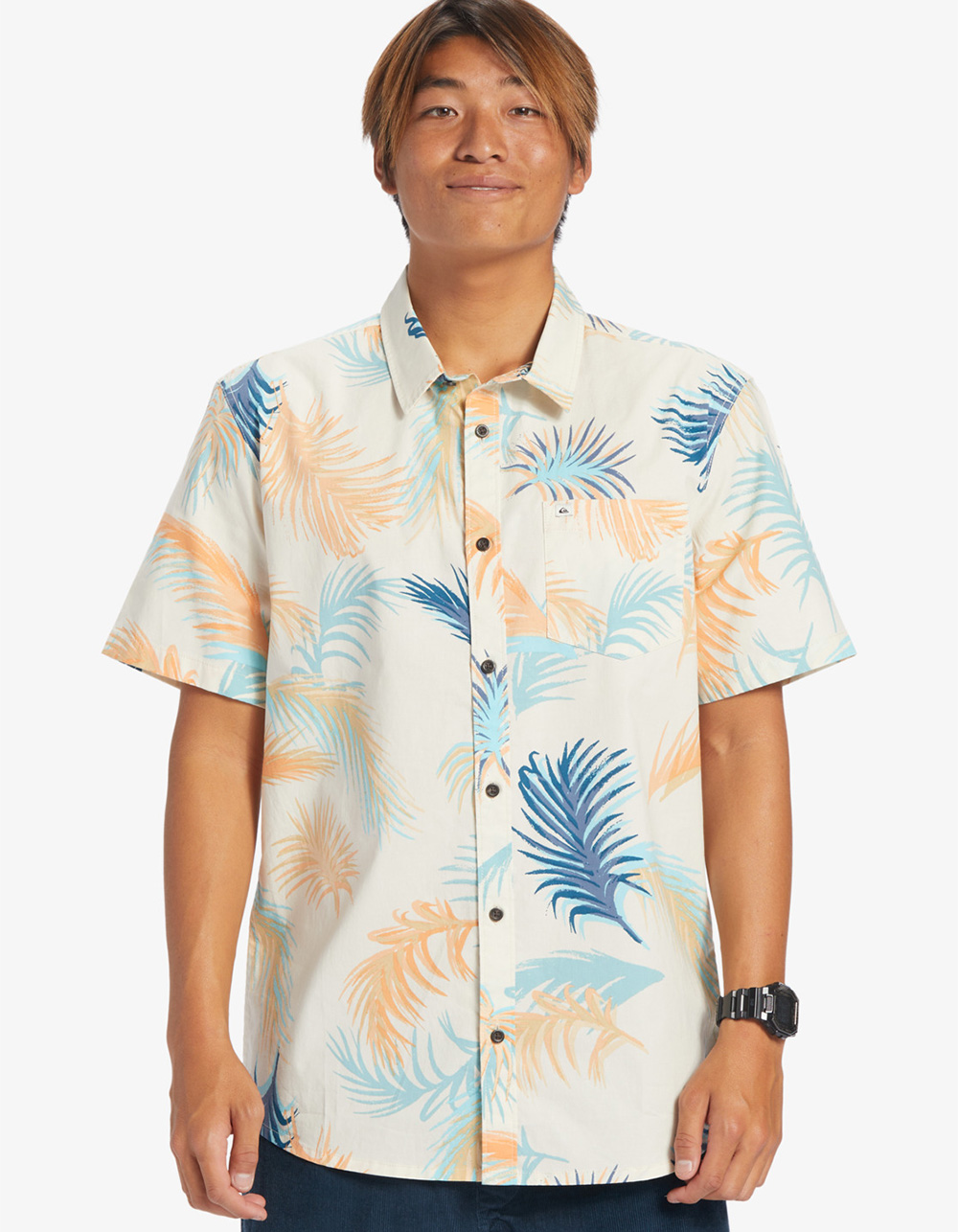 QUIKSILVER Tropical Glitch Mens Button Up Shirt - CREAM | Tillys