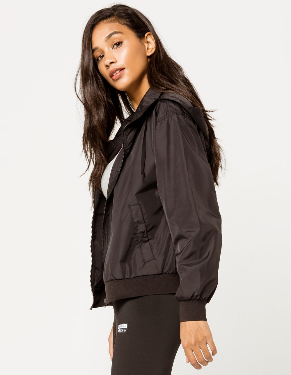 FULL TILT Hooded Black Womens Bomber Jacket - BLACK | Tillys