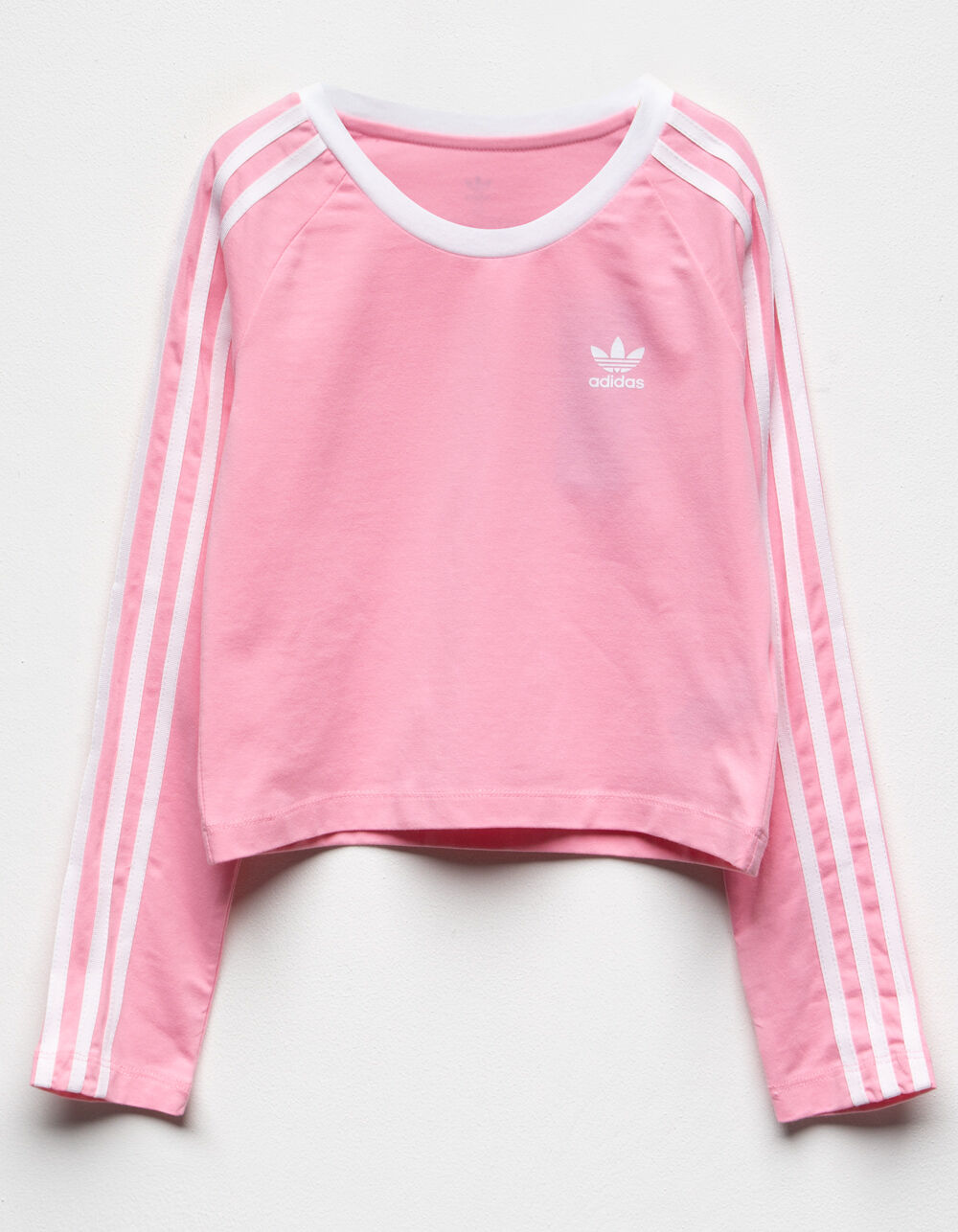 ADIDAS Originals 3 Stripe Pink Girls Crop Tee - PINK | Tillys