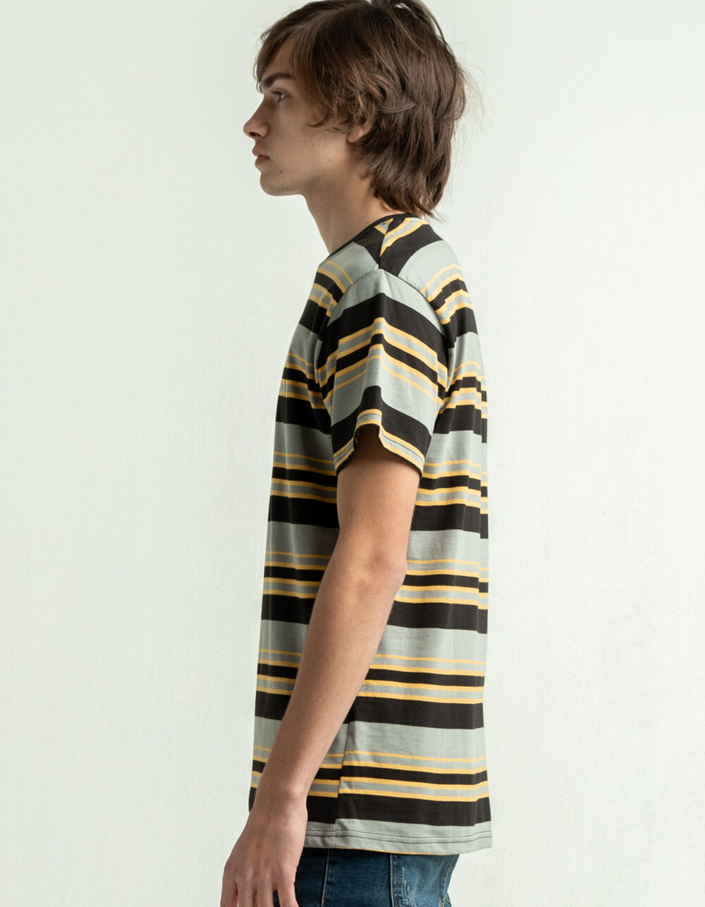 RSQ Relaxed Stripe Mens T-Shirt - GRAY/BLACK | Tillys