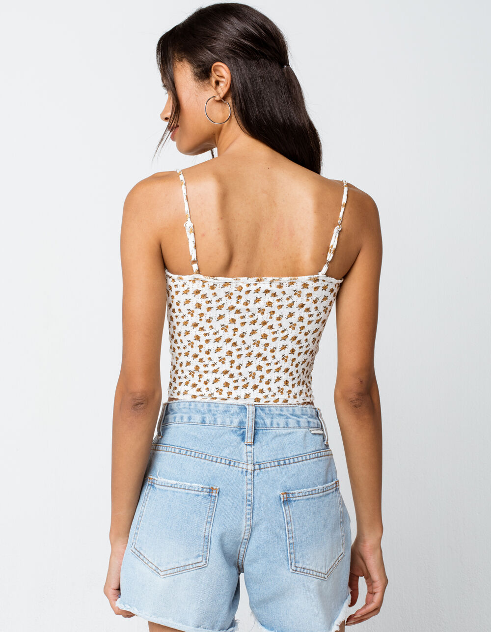 IVY & MAIN Ditsy Pointelle Womens Mustard Cami - MUSTARD | Tillys