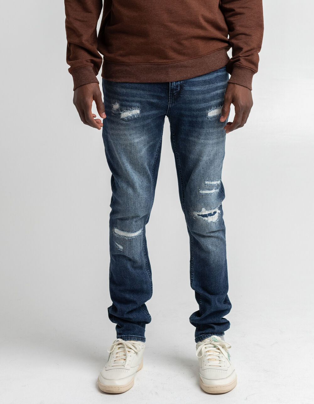 RSQ Mens Skinny Dark Repair Jeans - DARK REPAIR | Tillys
