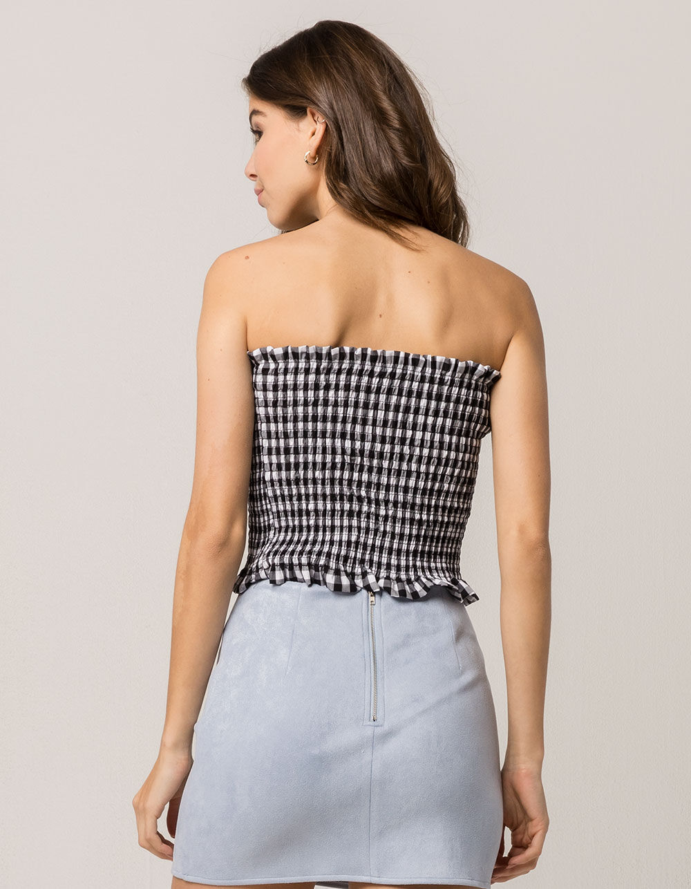 HEART HIPS Gingham Black Womens Tube Top - BLACK/WHITE | Tillys
