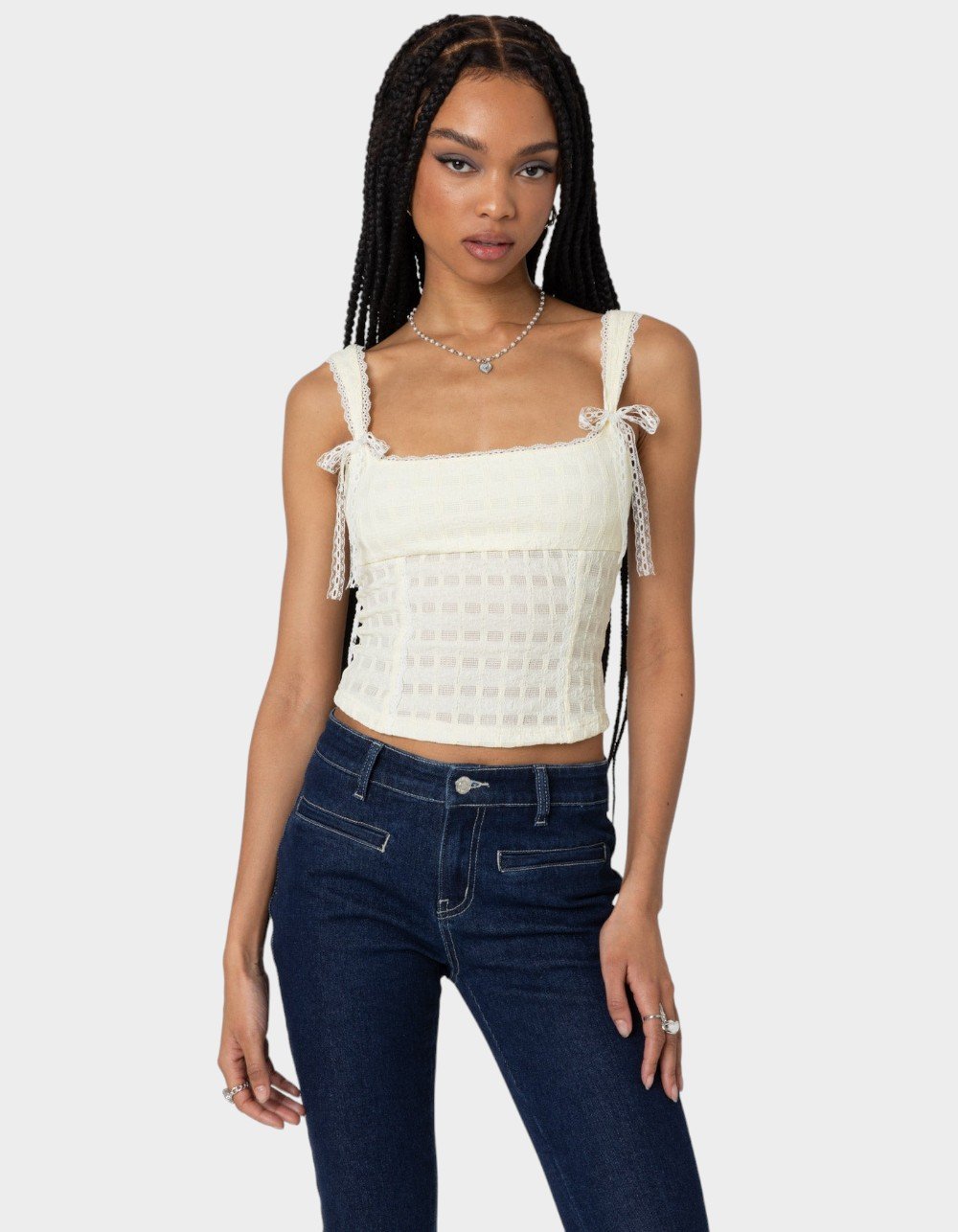 EDIKTED Textured Bustier Top - BEIGE | Tillys