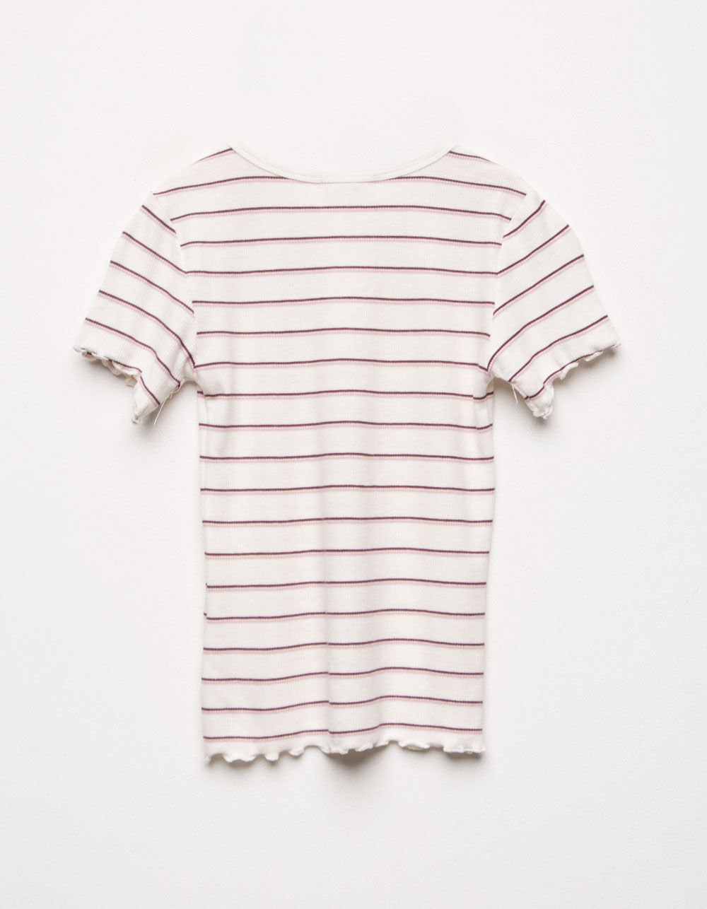 FULL TILT Essentials Ribbed Stripe Cream Girls Tee - CREAM COMBO | Tillys