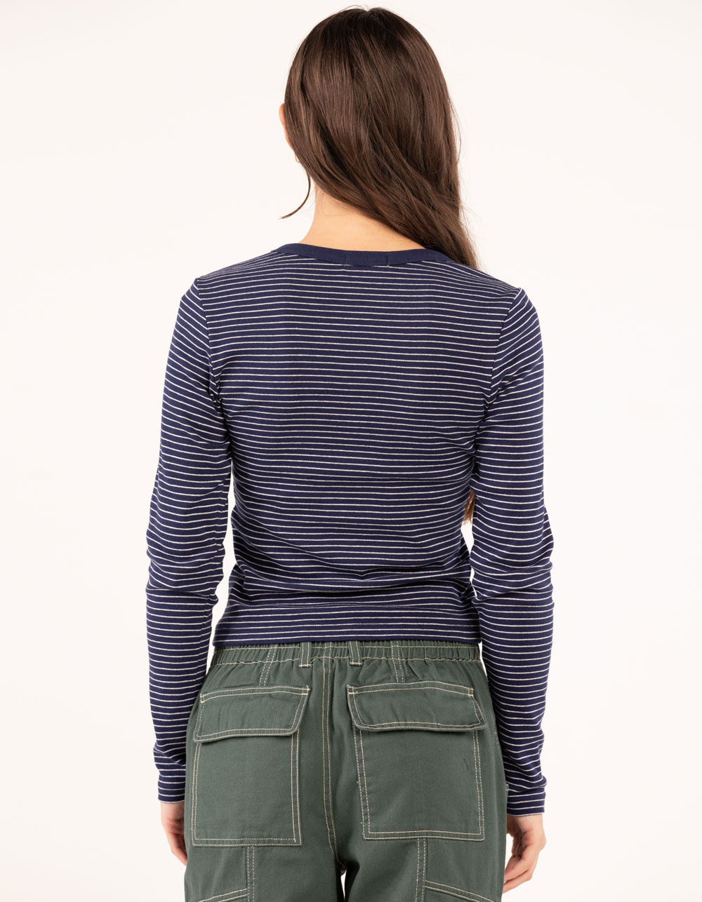 FULL TILT Stripe Ringer Womens Tee - NAVY | Tillys