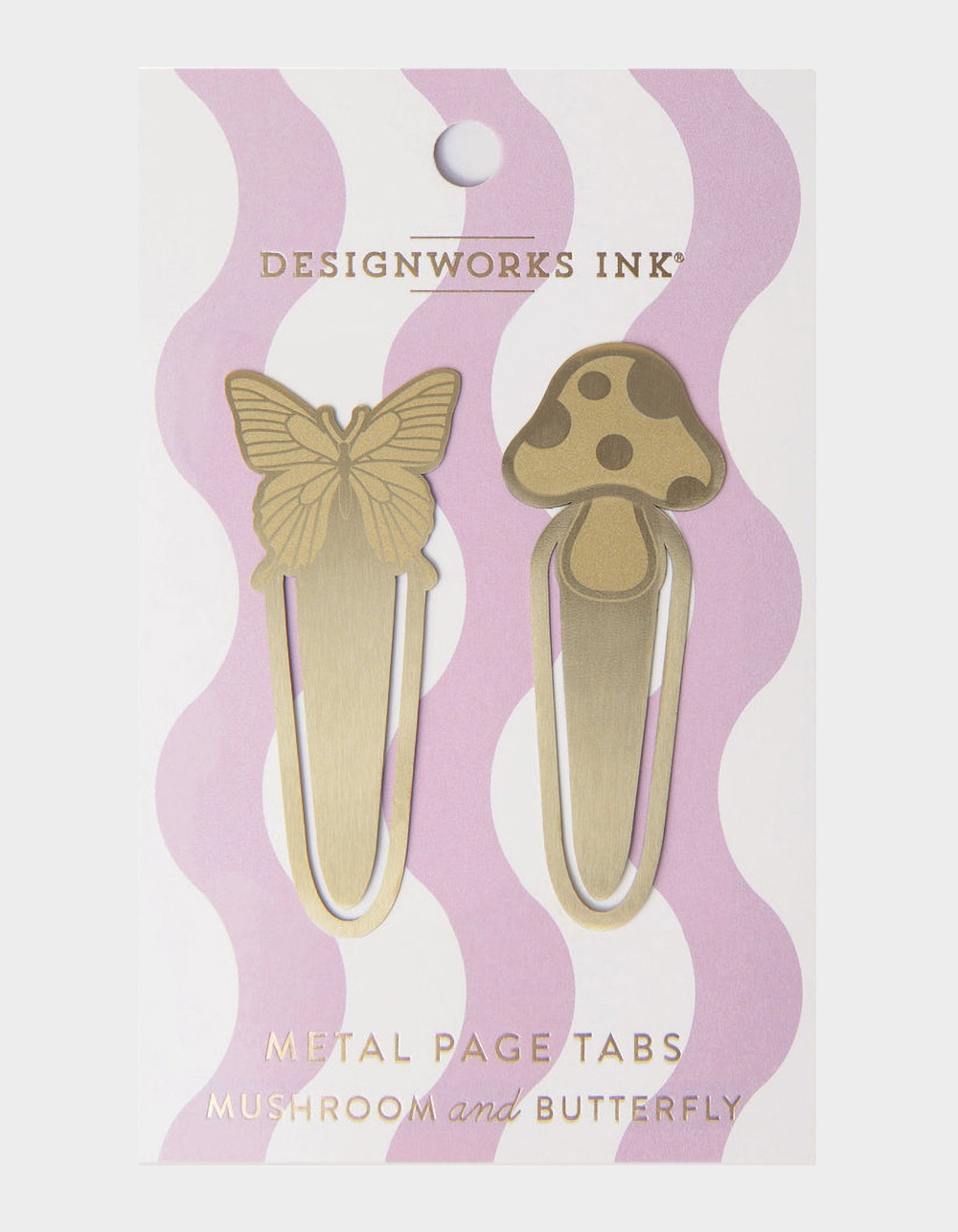 DESIGNWORKS INK Metal Page Tabs - Mushrooms + Butterfly - GOLD | Tillys
