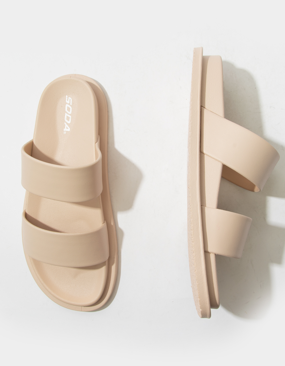 SODA Double Strap Womens Slide Sandals - BEIGE | Tillys