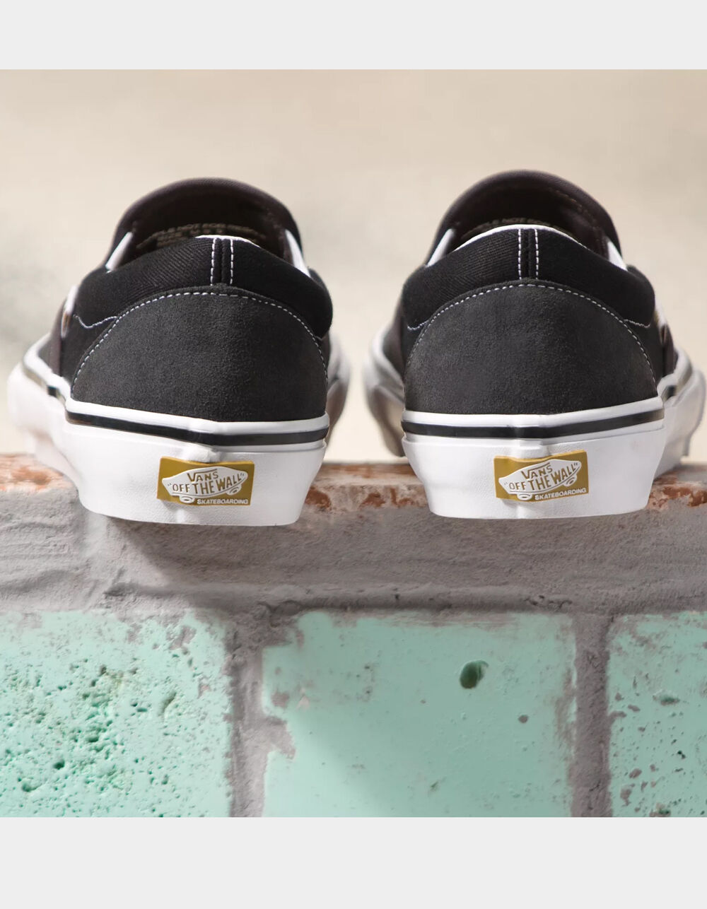 VANS Classic Slip-On Skate Shoes - BLACK COMBO | Tillys