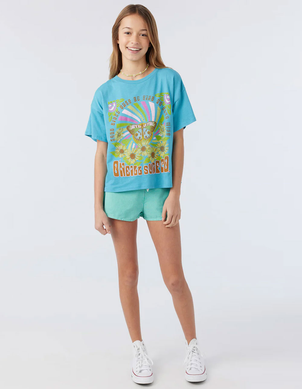 O'NEILL Good Vibes Girls Oversized Tee - BLUE | Tillys