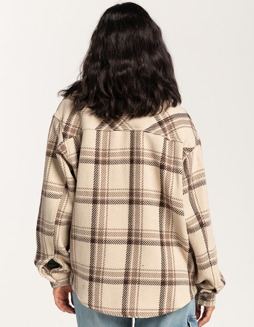 RSQ Womens Tonal Woven Plaid Shacket - TAN COMBO | Tillys