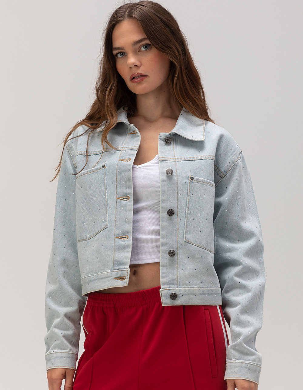 RSQ Womens Bling Jacket - LIGHT WASH | Tillys