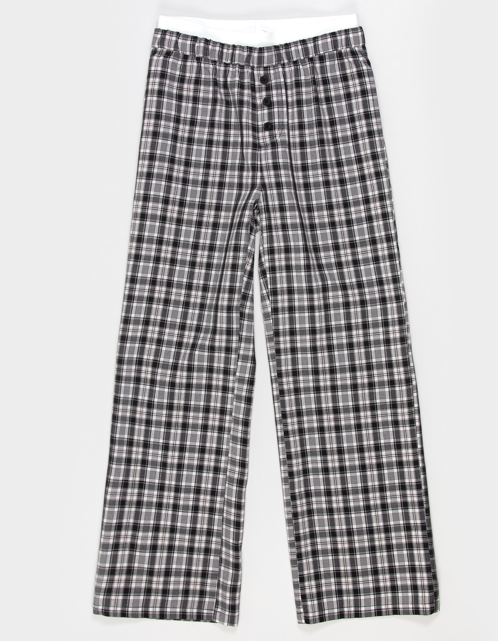 FULL TILT Girls Plaid Boxer Pants - BLACK COMBO | Tillys