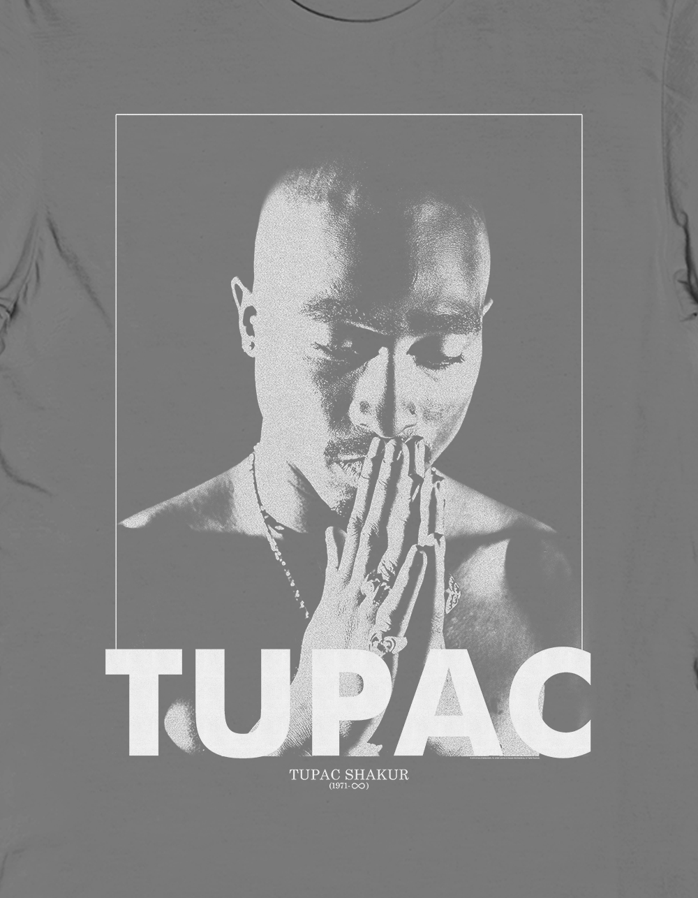 TUPAC Praying Hands Unisex Tee - CHARCOAL | Tillys