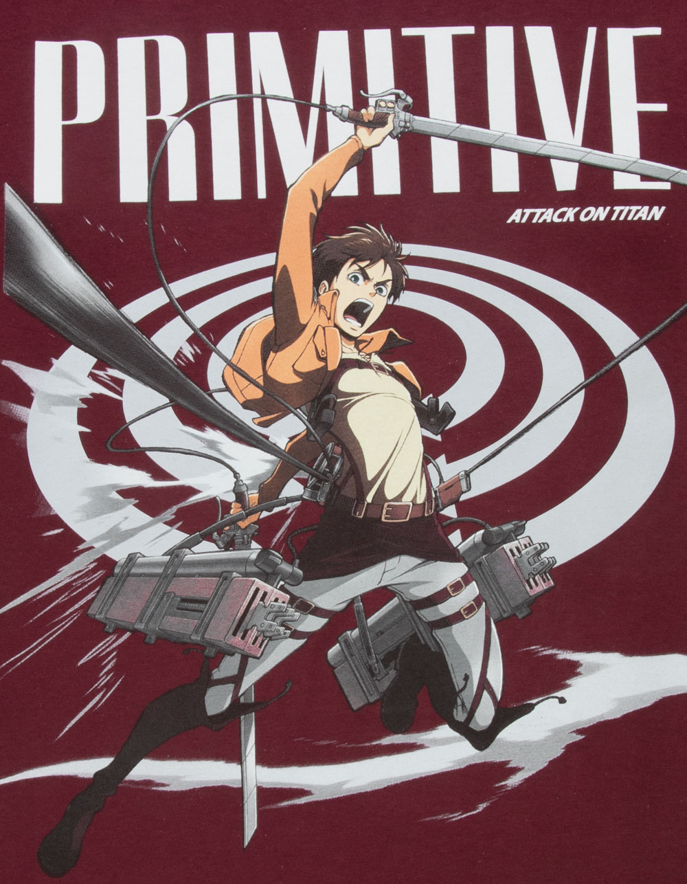 PRIMITIVE x Attack On Titan Eren Boys Tee - BURGUNDY | Tillys