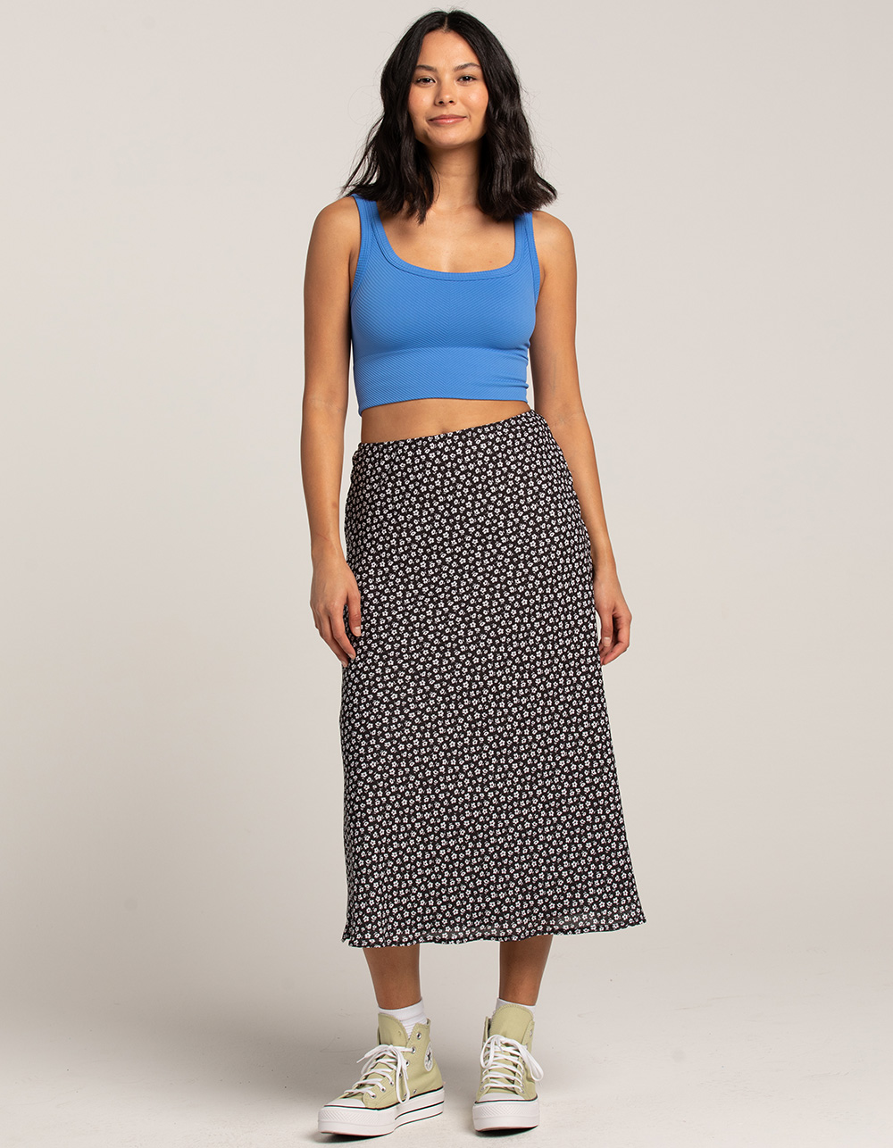 Tillys Chevron Ribbed Crop Bralette Blue Tillys