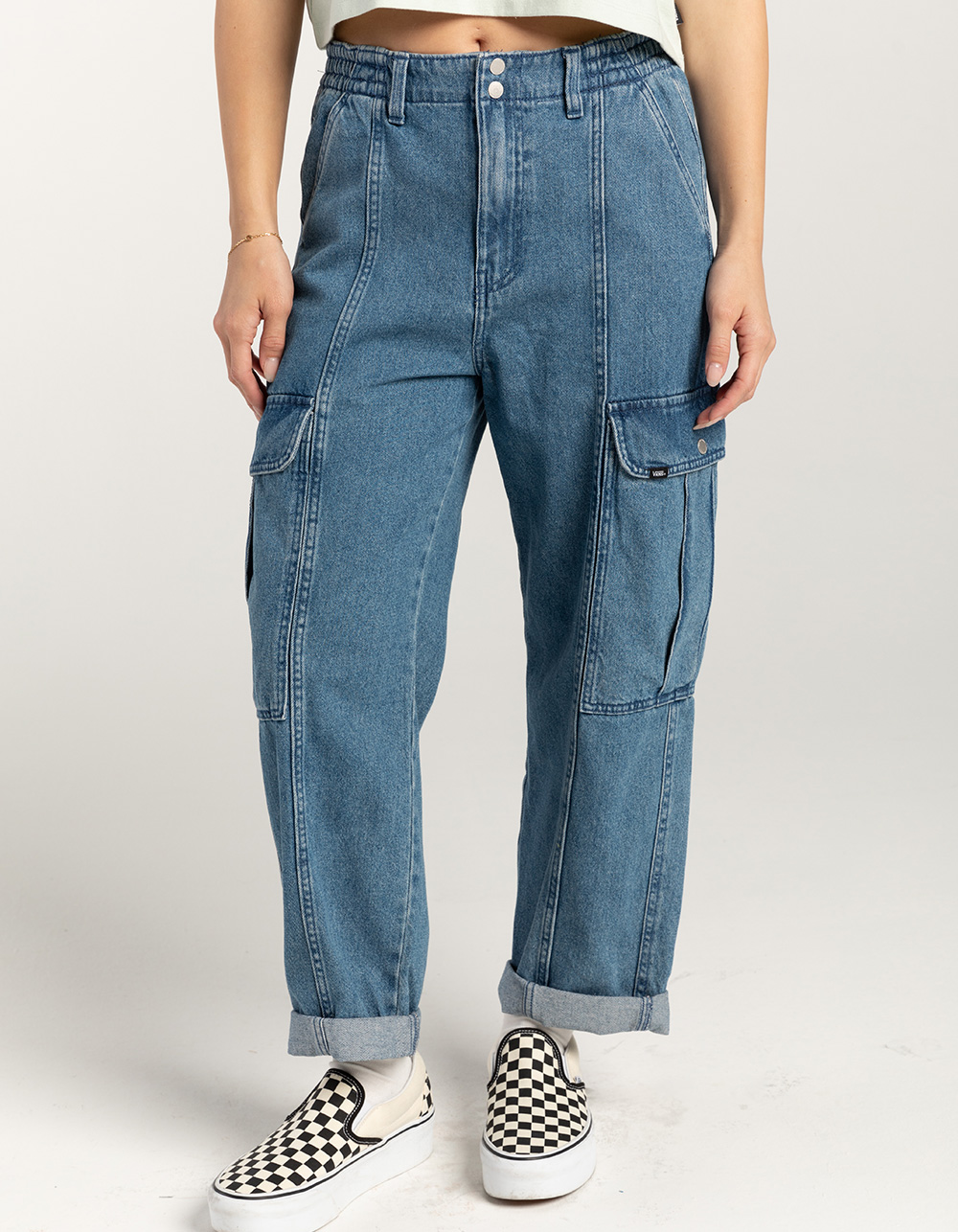 VANS Sidewalk Womens Denim Cargo Pants - DENIM | Tillys
