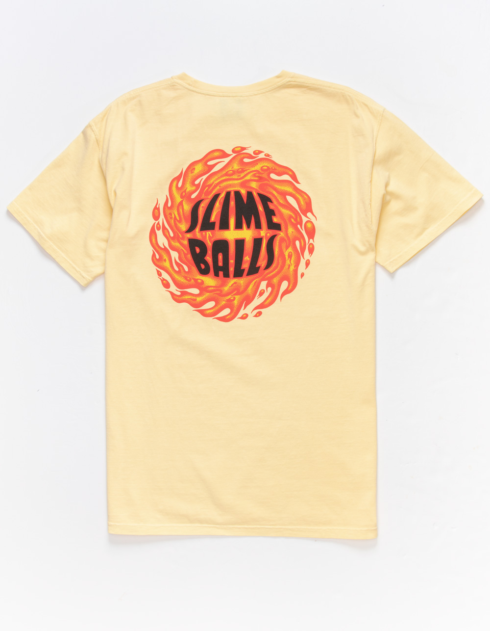SLIME BALLS Logo Flame Mens Tee - PALE YELLOW | Tillys