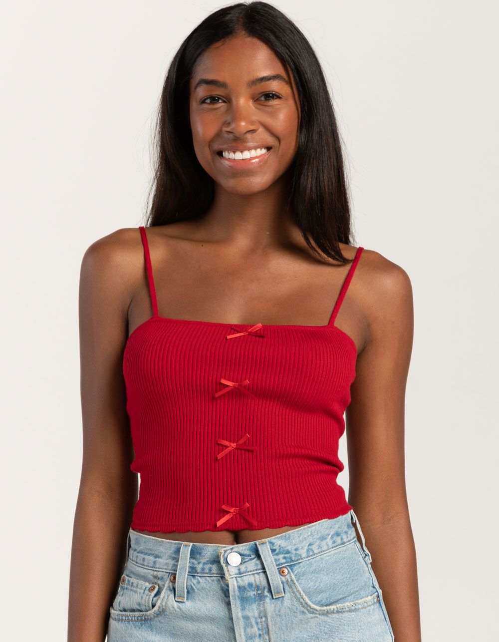 FULL TILT Ribbon Womens Rib Cami - RED | Tillys