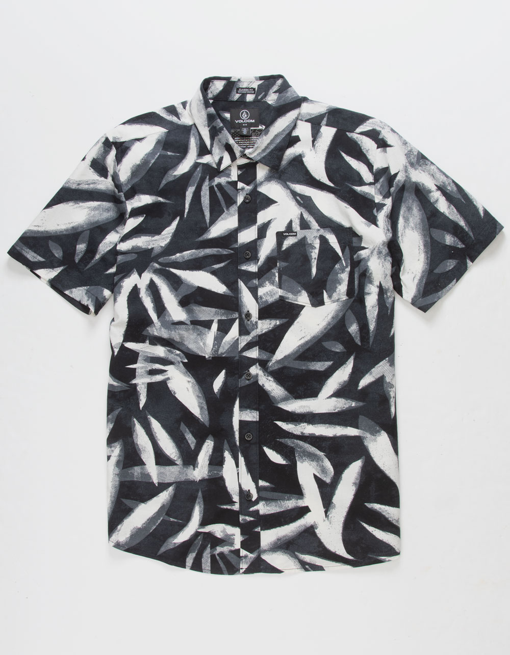 VOLCOM Echo Leaf Mens Button Up Shirt - BLACK | Tillys