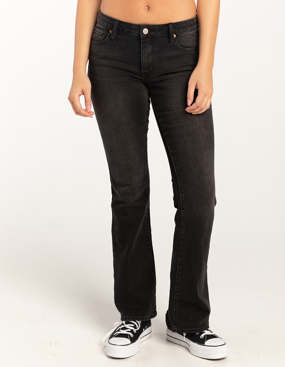 RSQ Womens Low Rise Flare Jeans - WASHED BLACK | Tillys