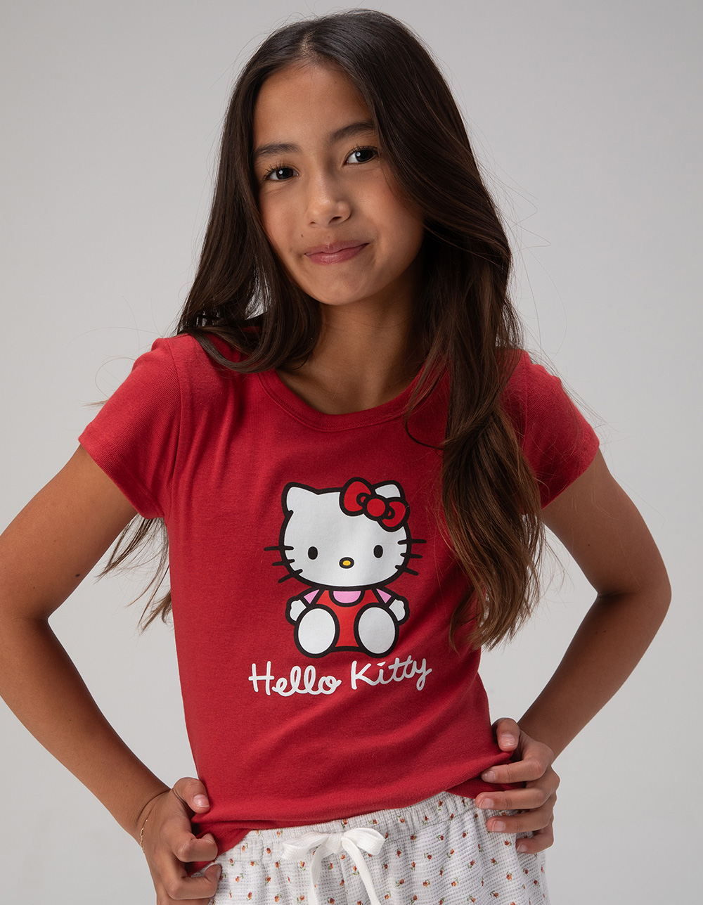 SANRIO Hello Kitty Sit Kitty Girls Tee - RED | Tillys