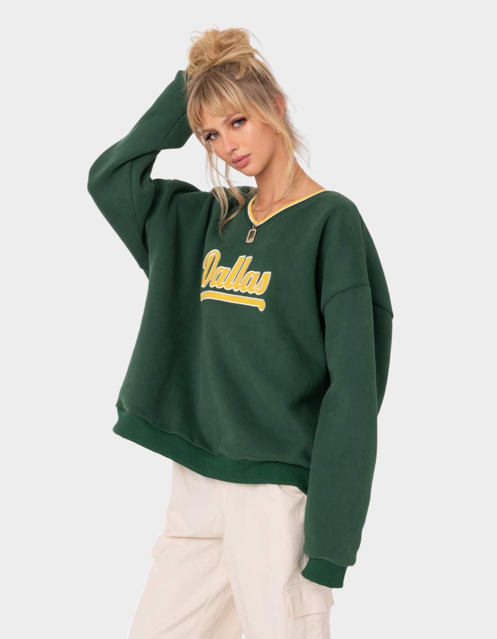 EDIKTED Dallas Sweatshirt - GREEN | Tillys