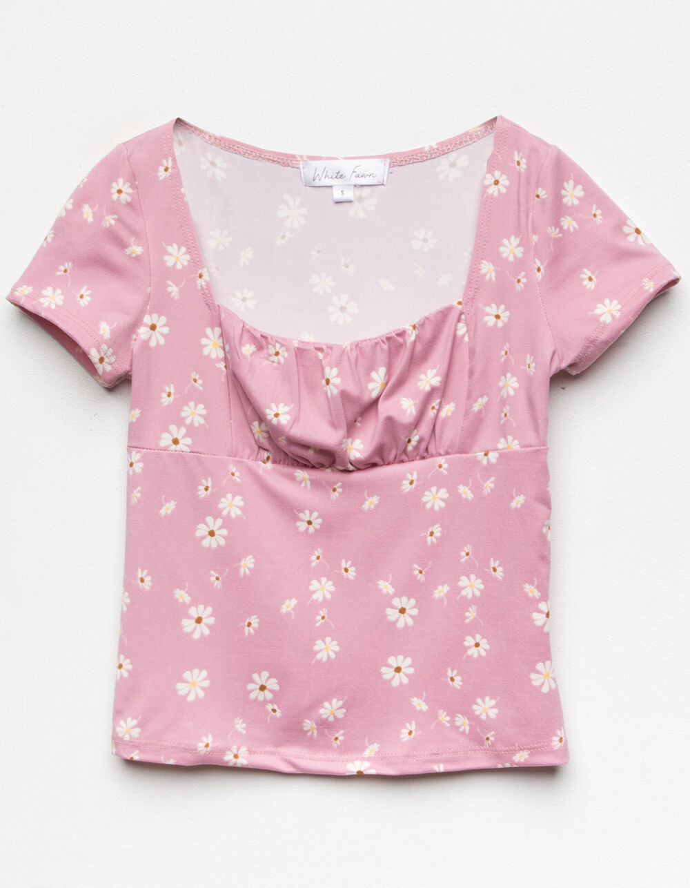 WHITE FAWN Girls Pink Floral Emma Top - PINK/WHITE | Tillys