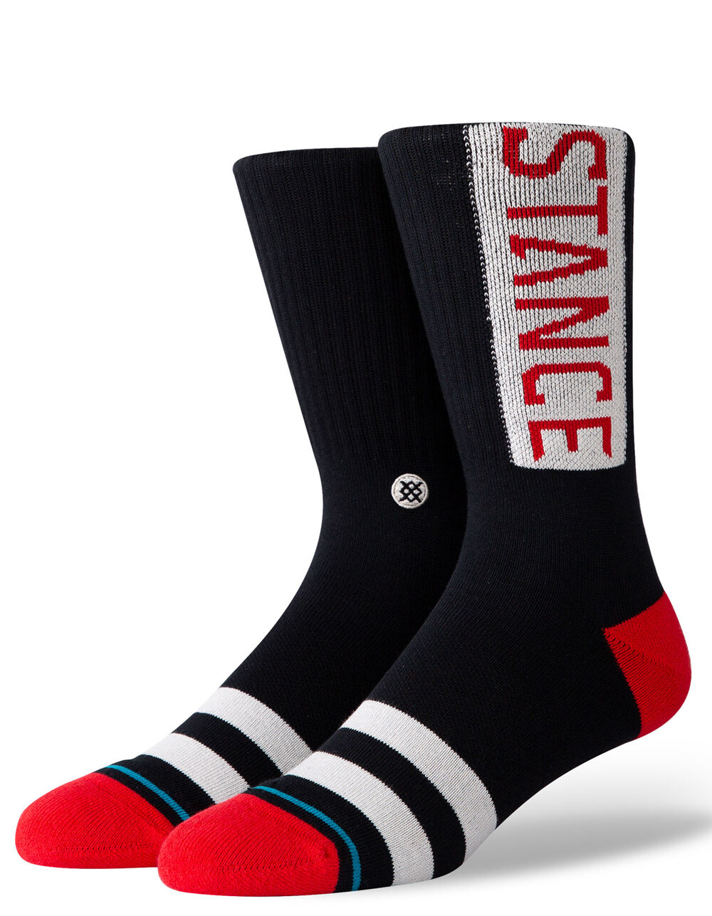 STANCE OG Mens Crew Socks - BLACK/RED | Tillys