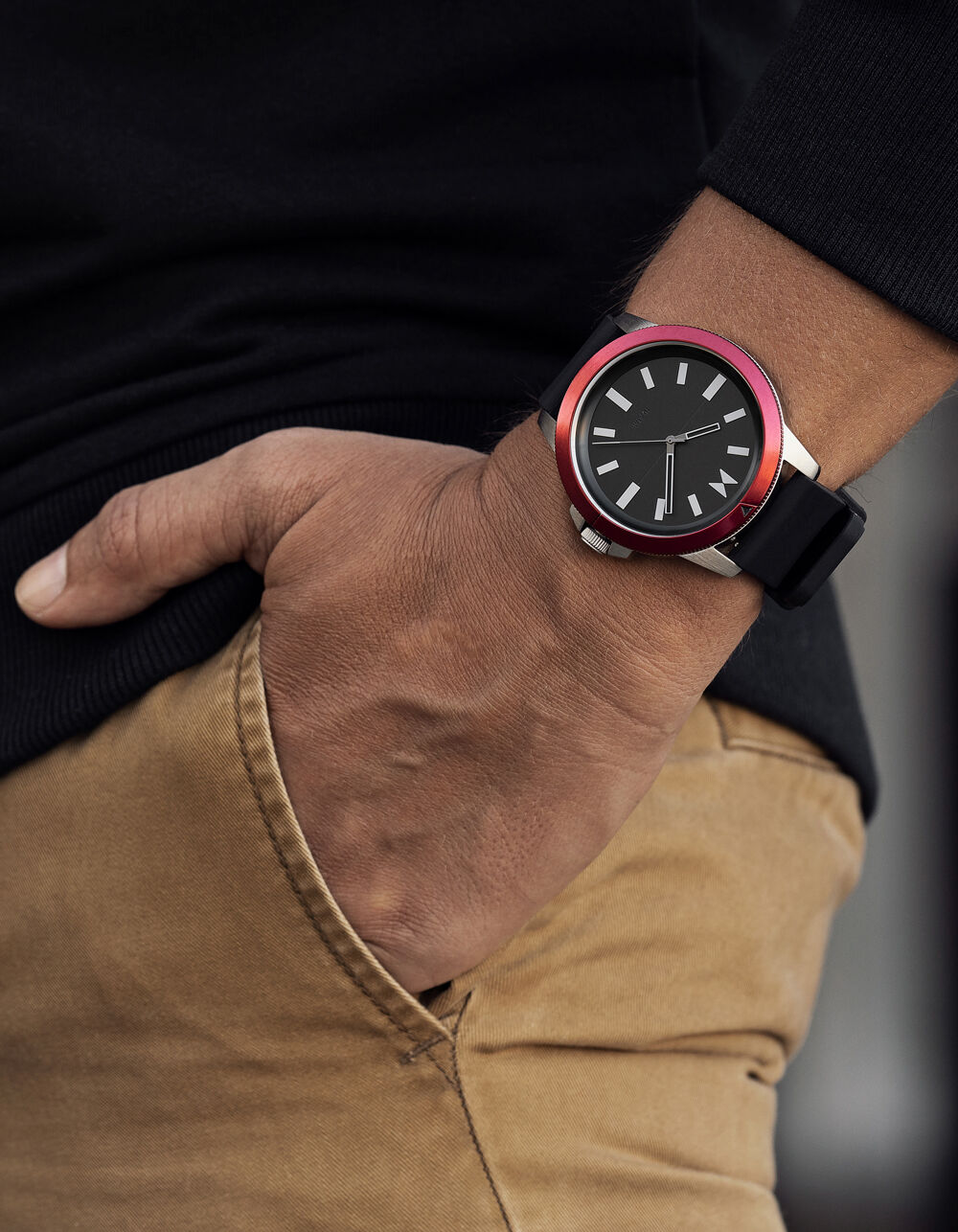 MVMT Minimal Sport Red Sea Watch - BLACK/RED | Tillys