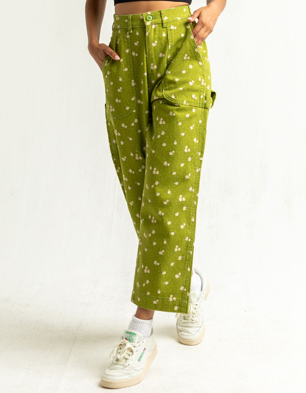 OBEY Studio Womens Green Work Pants - GREEN COMBO | Tillys