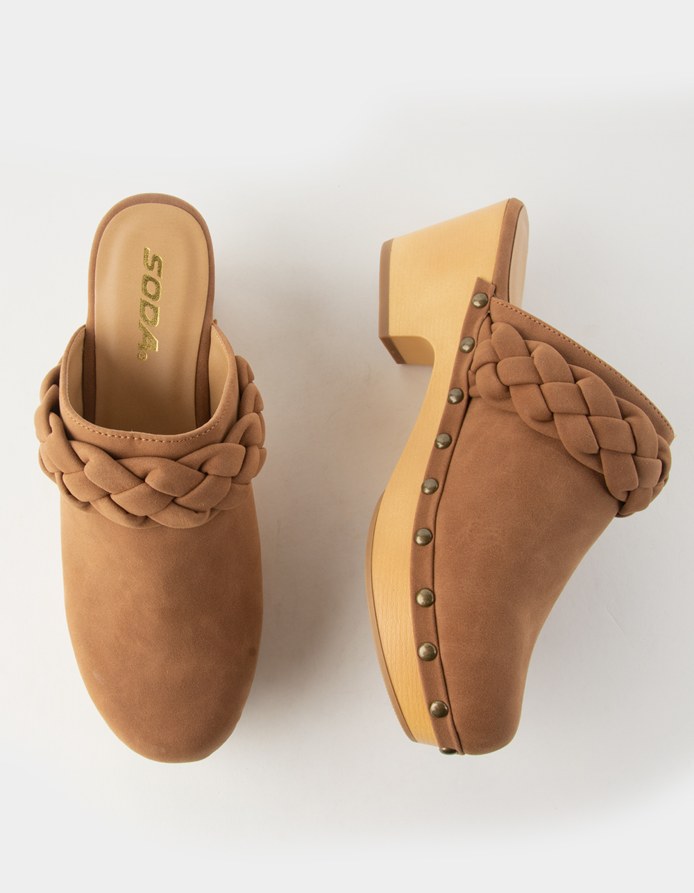 SODA Morel Womens Wood Clogs - COGNAC | Tillys