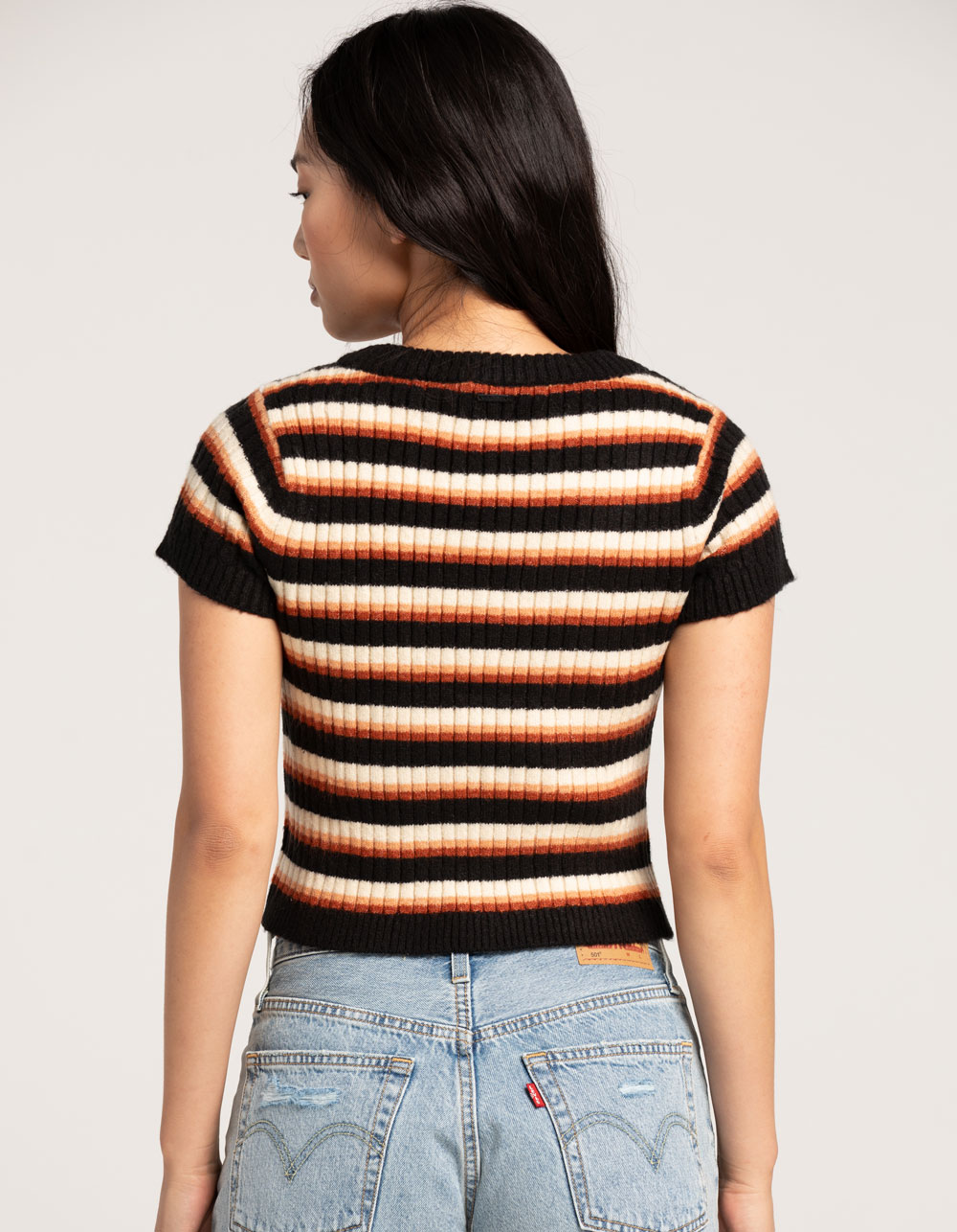 VOLCOM Cheeky Bird V Neck Womens Top - BLACK COMBO | Tillys
