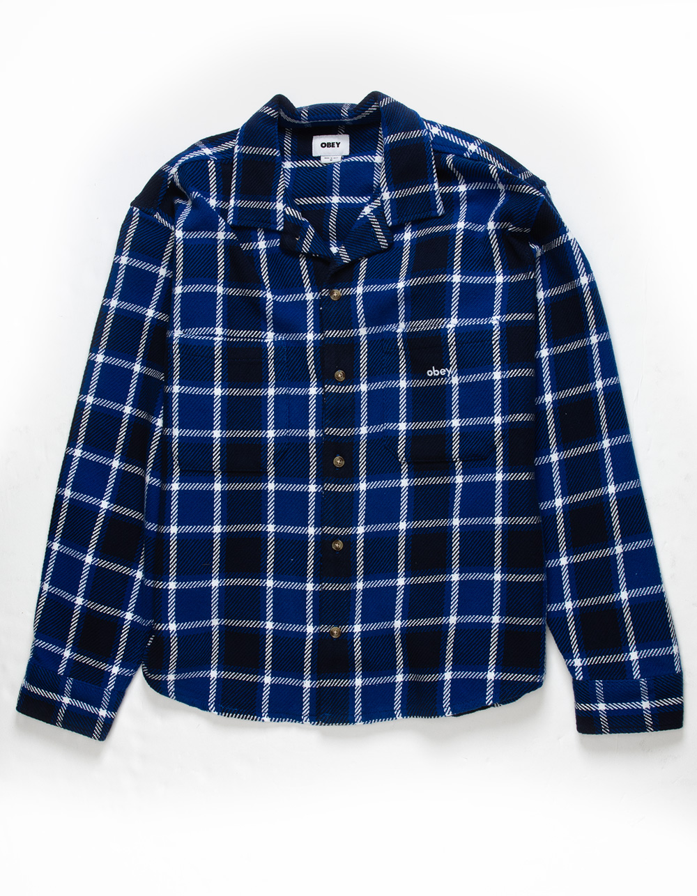 OBEY Bigwig Mens Plaid Flannel - BLUE | Tillys