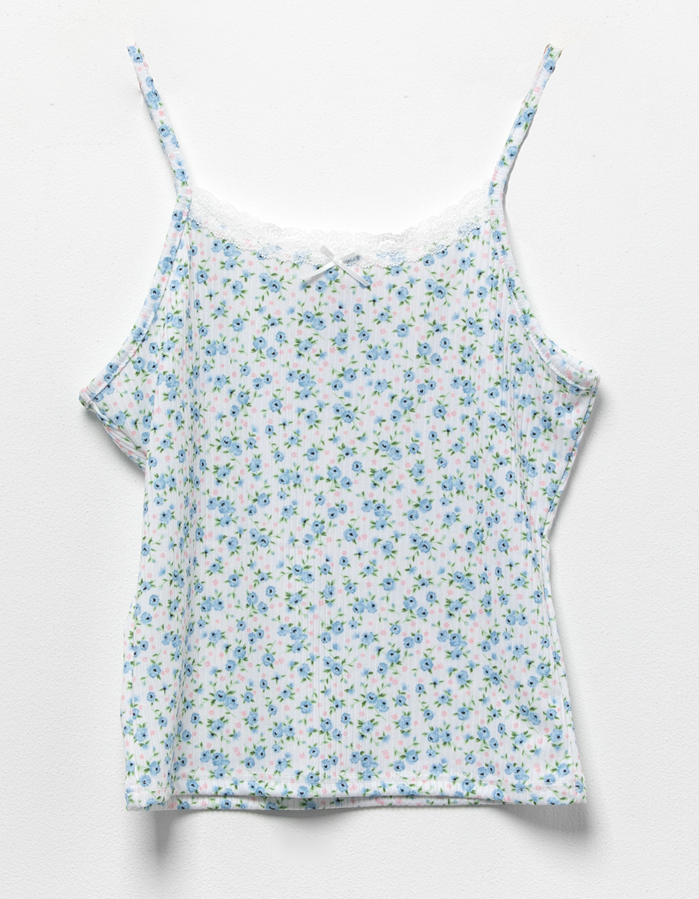 RSQ Girls Ditsy Pointelle Tank Top - BLUE COMBO | Tillys
