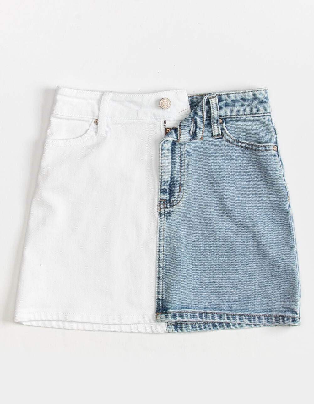 RSQ Girls Colorblock Denim Skirt - WHT/BLUE | Tillys