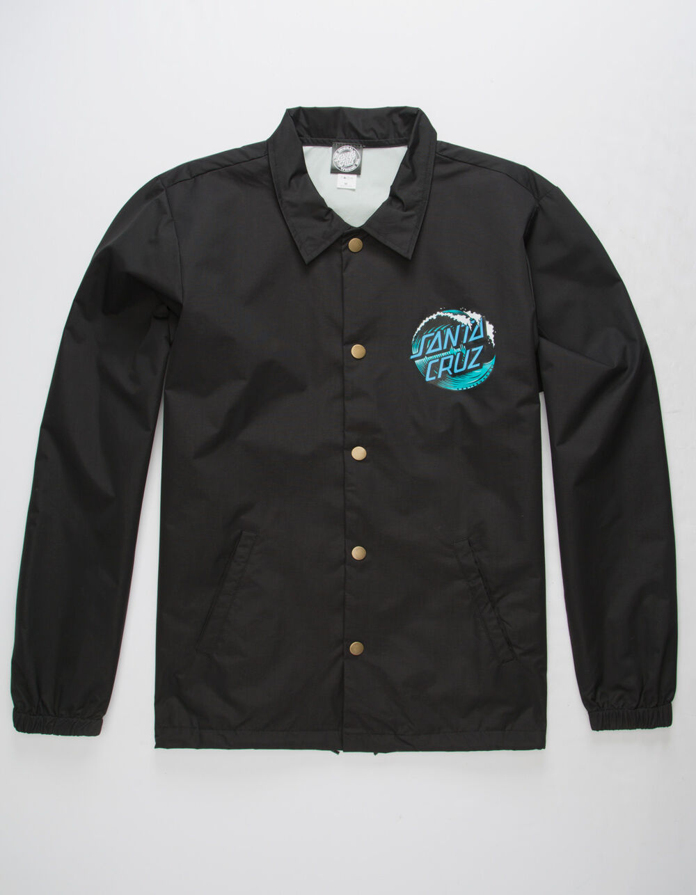 SANTA CRUZ Wave Dot Mens Windbreaker Jacket - BLACK | Tillys