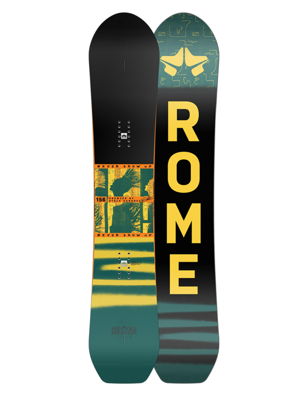 ROME SNOWBOARDS Stale Crewzer 160 Wide Snowboard - BLACK COMBO | Tillys