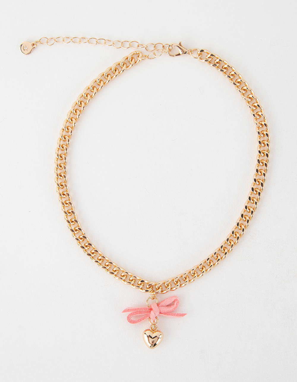 FULL TILT Heart Bow Chain Choker - GOLD | Tillys