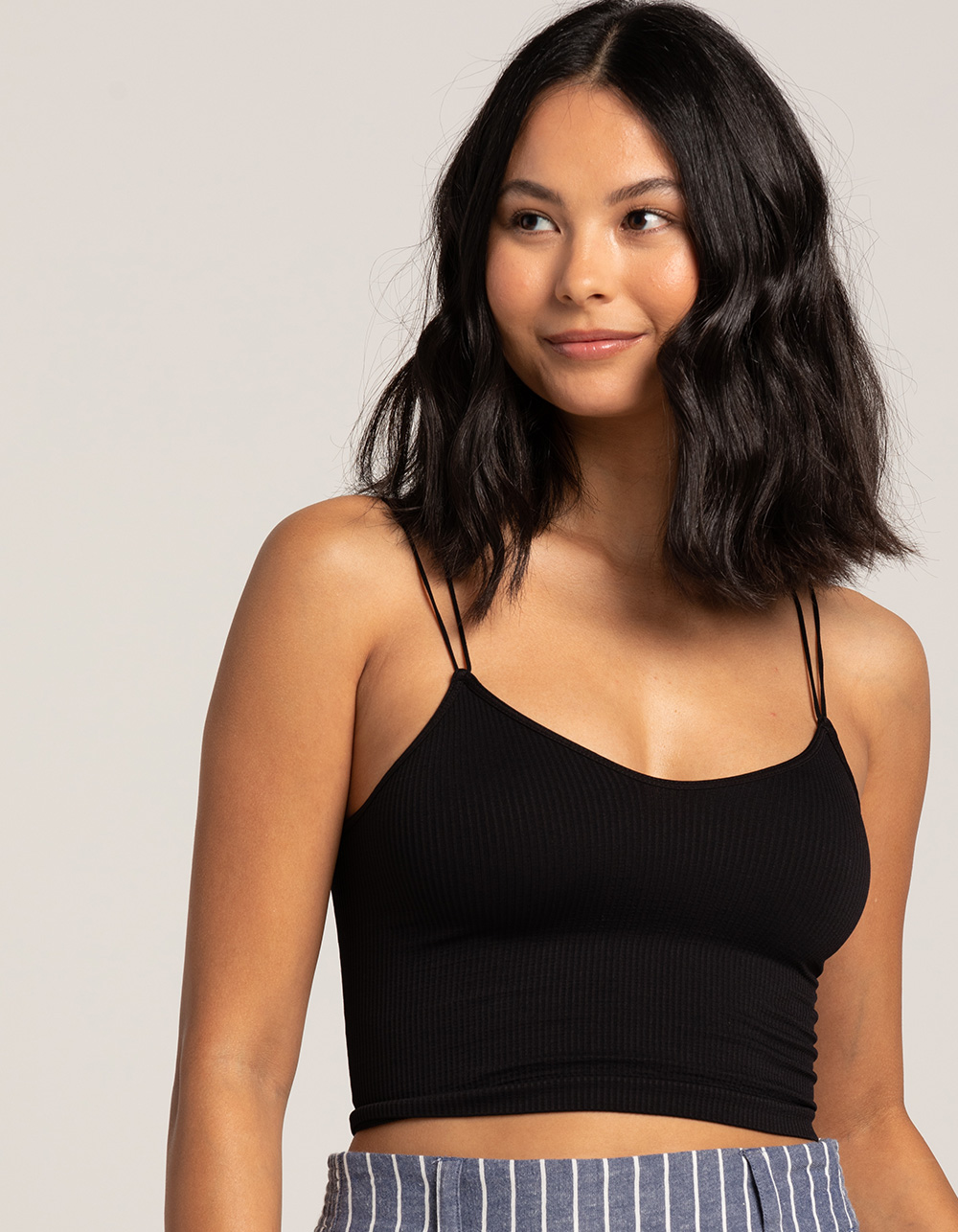 Tillys Seamless Strappy Womens Bralette Black Tillys