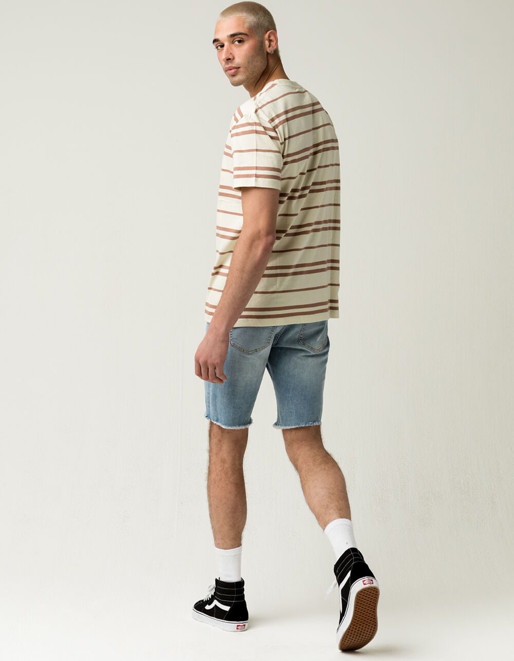 RSQ Destructed Drawstring Mens Denim Shorts - LTDST - MRS863